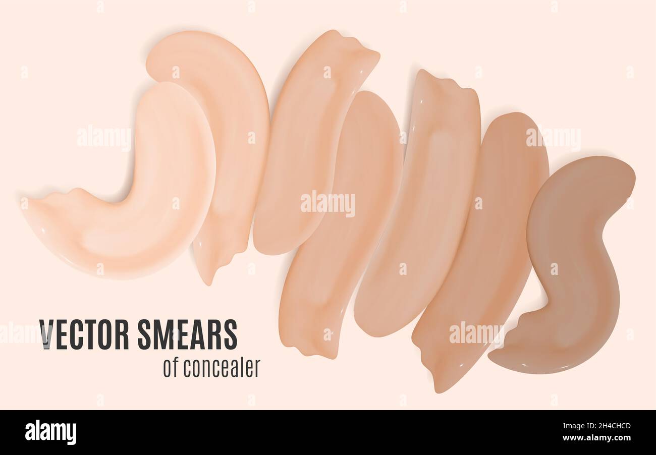 Vector Makeup Foundation Smudges. Liquid Concealer Splash. Paint Female ...