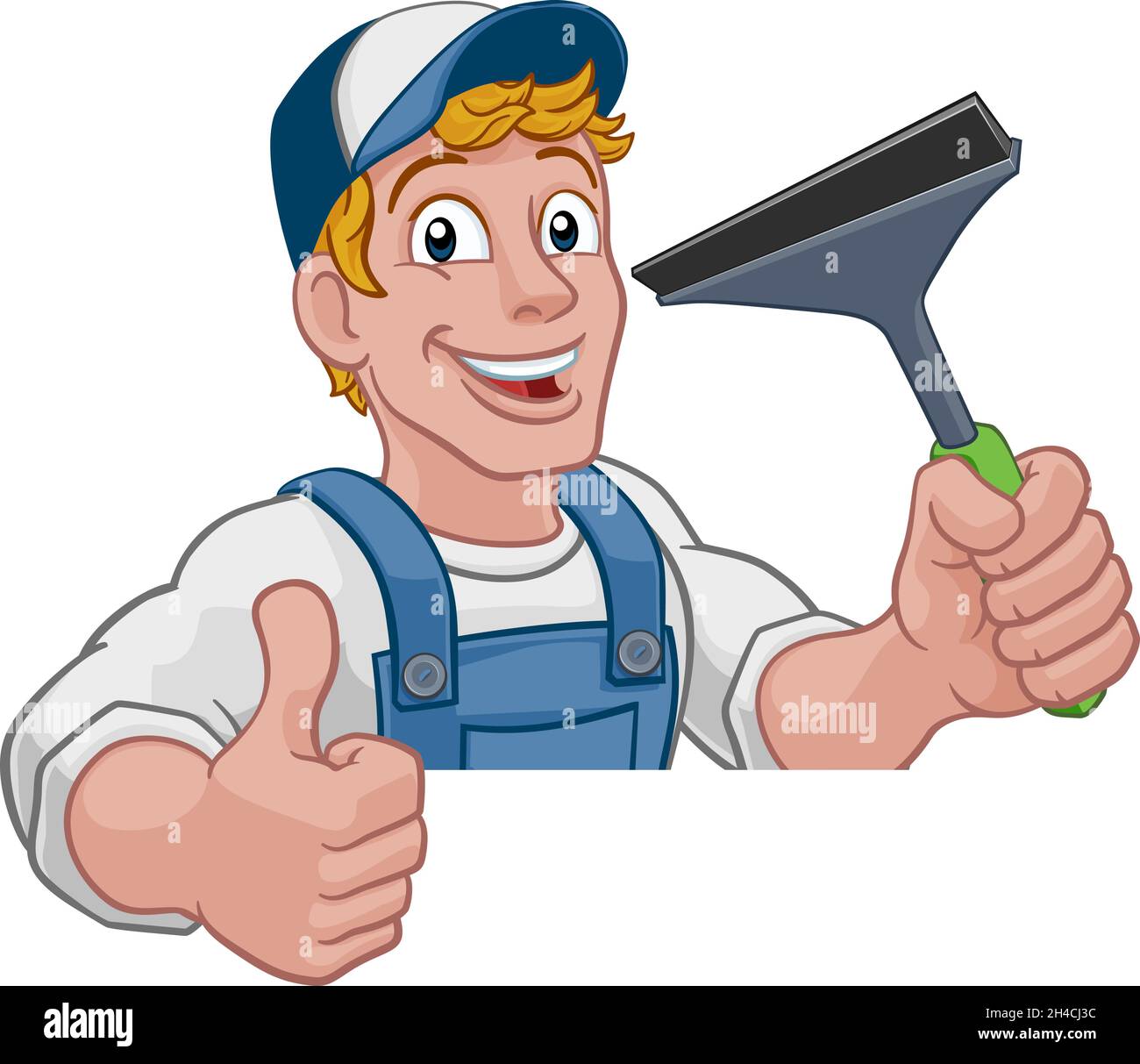 Cartoon Window Cleaning Squeegee Car Wash Cleaner Stock Vector Image ...