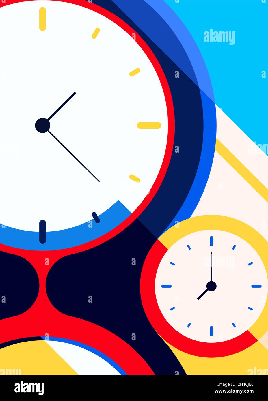 Poster with abstract watches. Placard design in flat style Stock Vector ...