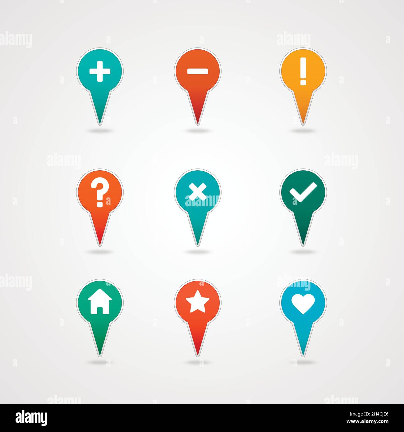 Set of colorful mapping pins hi-res stock photography and images - Alamy