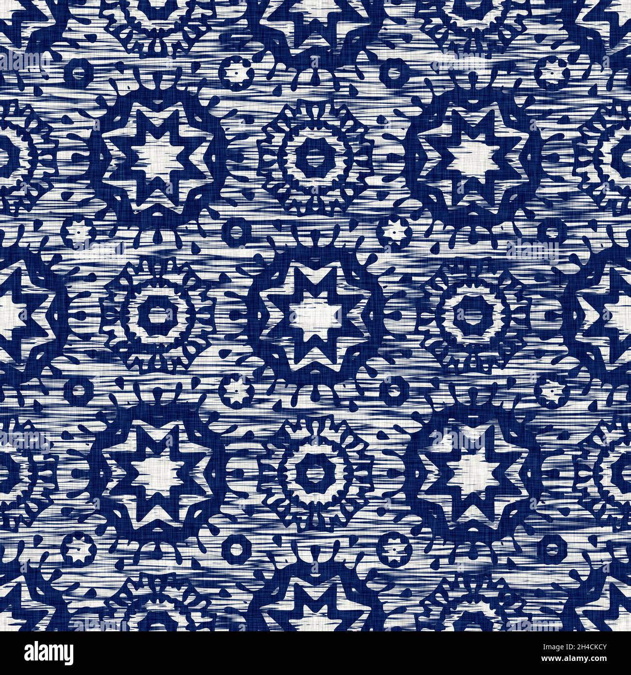 Indigo dyed fabric geo shape pattern texture. Seamless textile fashion ...