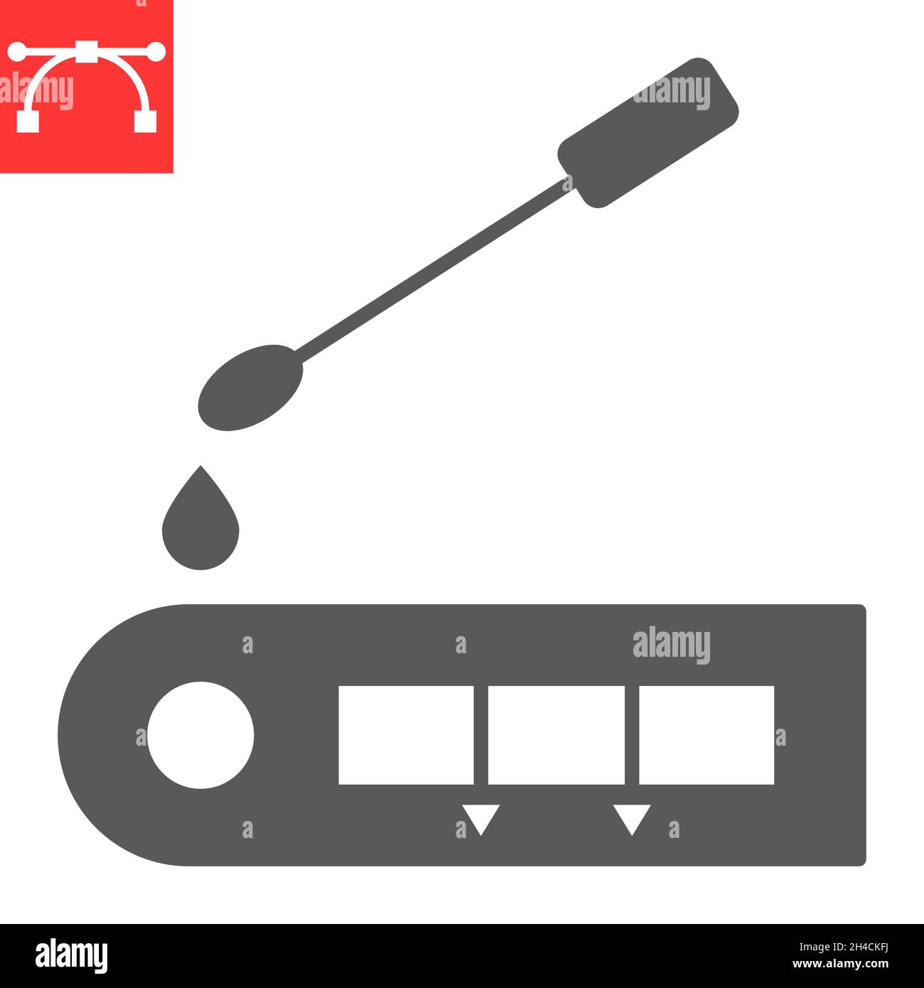Covid-19 rapid test glyph icon, coronavirus and result, rapid antigen ...