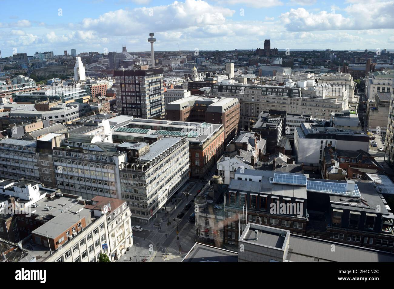 LIVERPOOL, UNITED KINGDOM - Oct 07, 2021: An aerial view of Liverpool ...