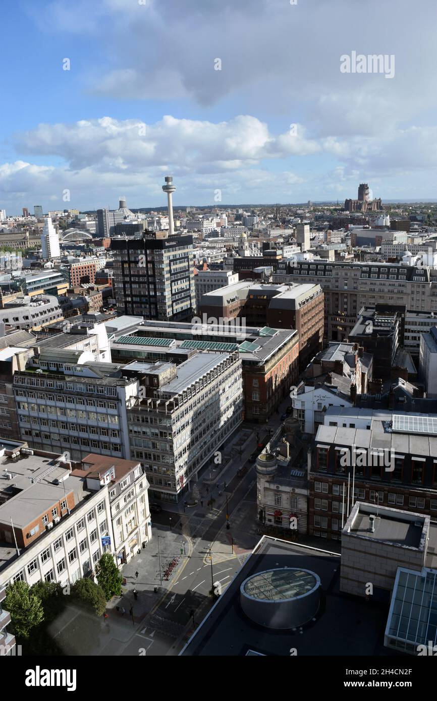 LIVERPOOL, UNITED KINGDOM - Oct 07, 2021: An aerial view of Liverpool ...