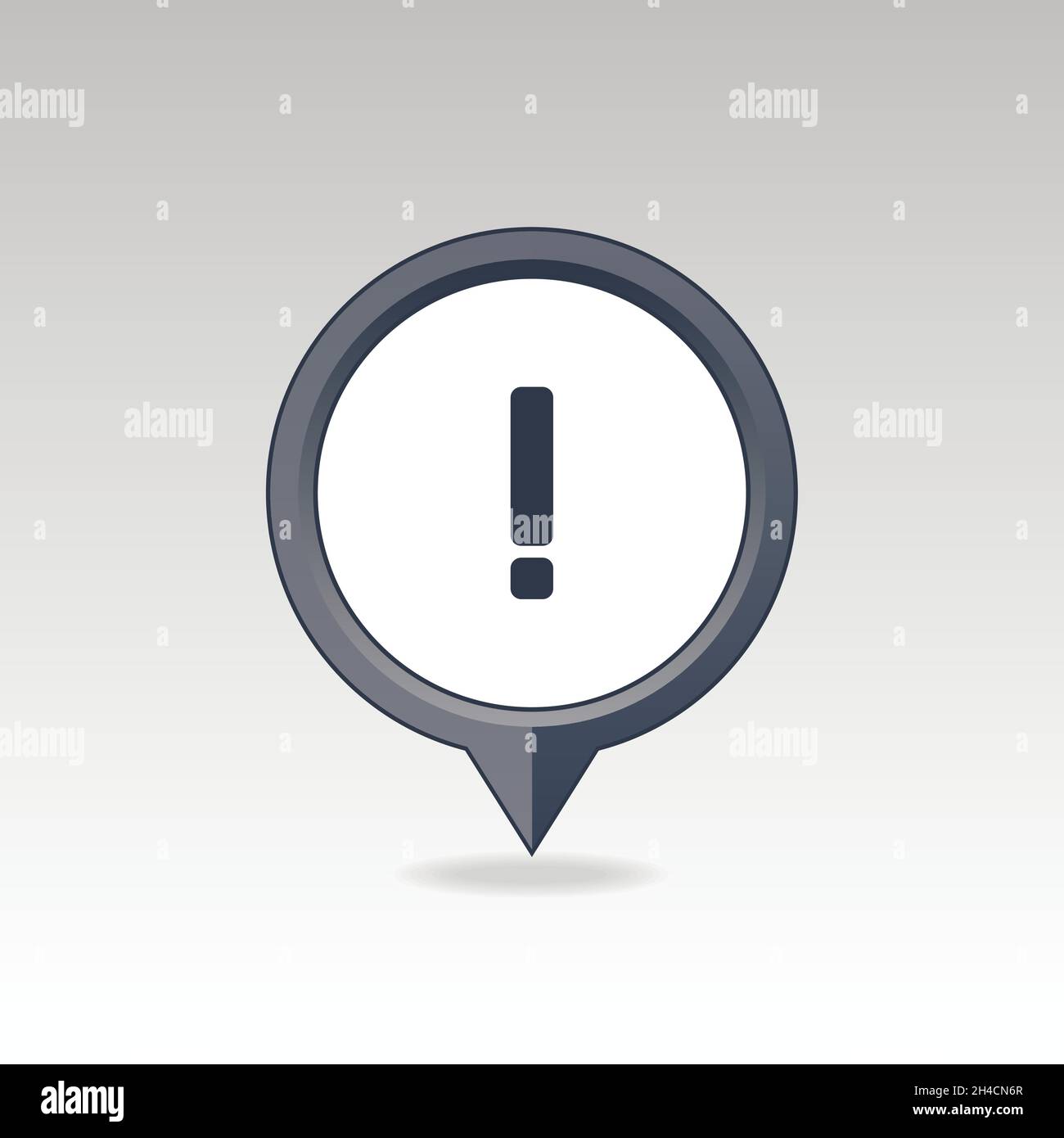Warning attention sign. Exclamation mark pin map icon. Map pointer. Map ...