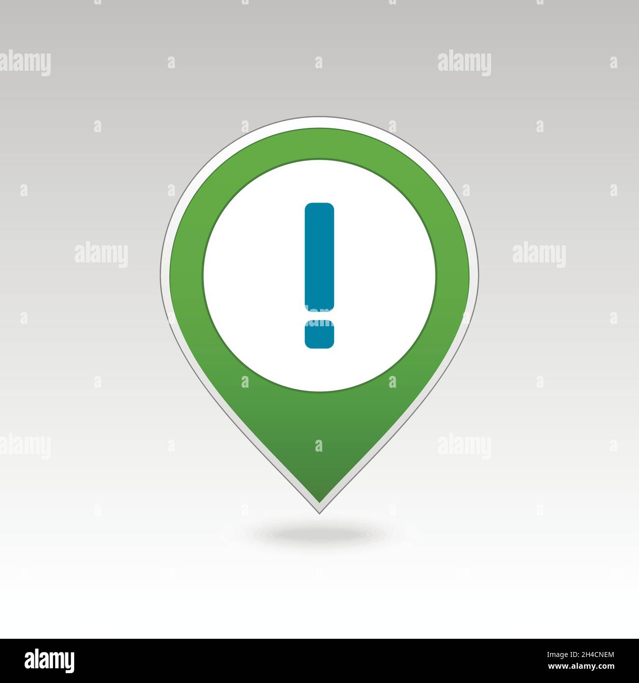 Warning attention sign. Exclamation mark pin map icon. Map pointer. Map ...