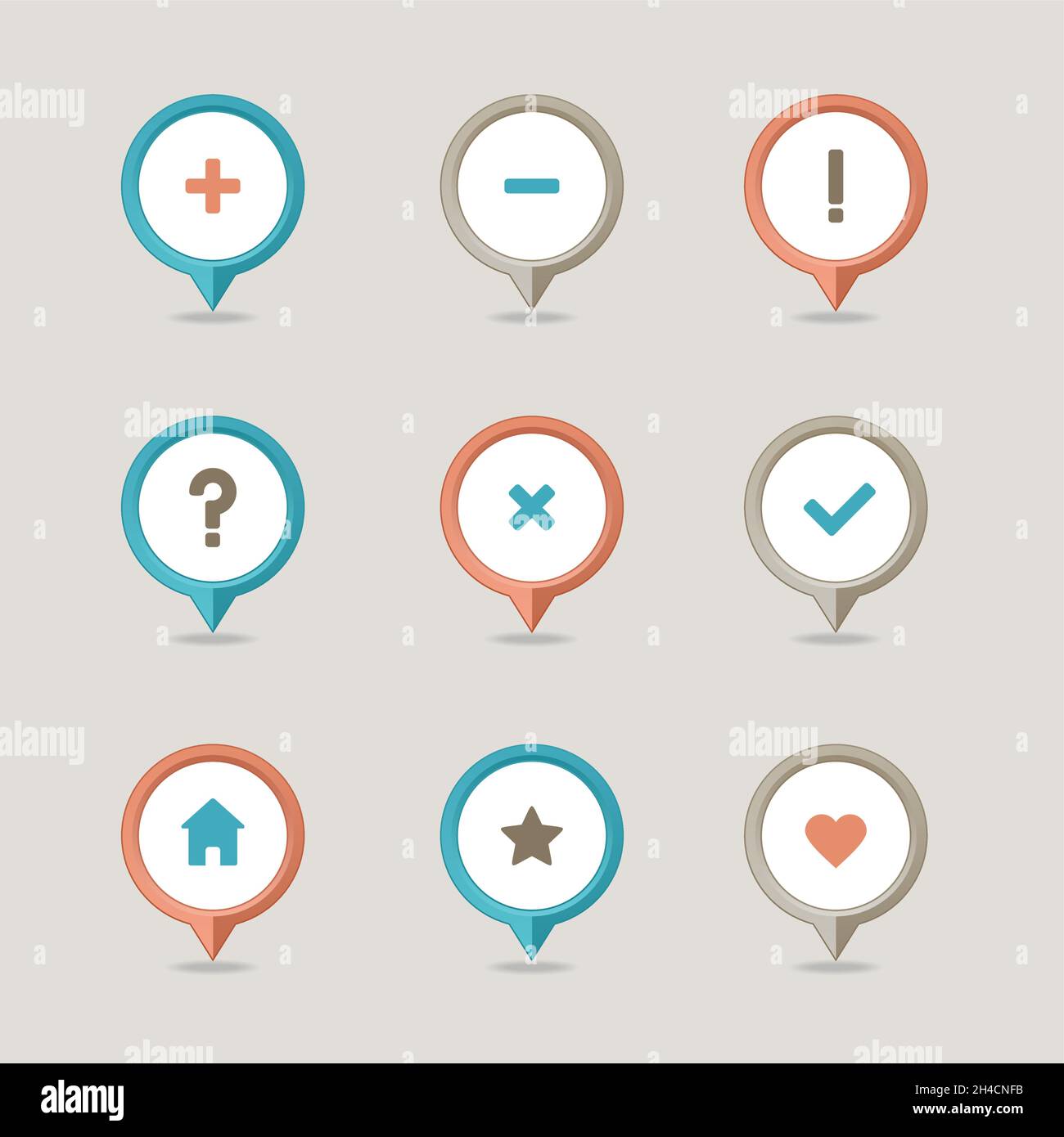 mapping pins icon EPS 10 vector file has transparency, shadow under the ...