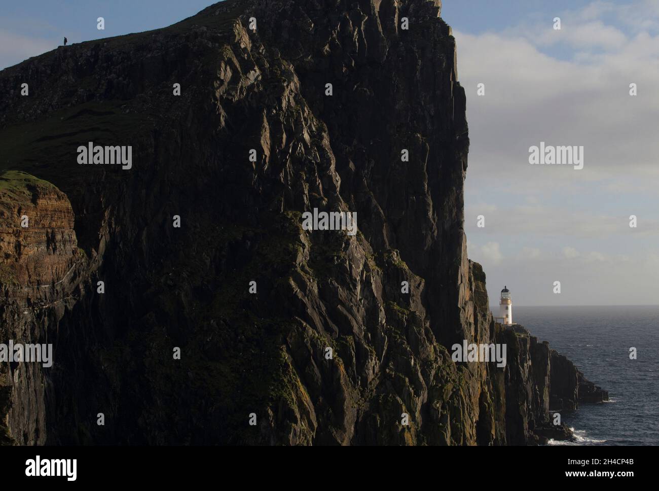 Basalt rock formations. Neist Point Lighthouse Stock Photo - Alamy
