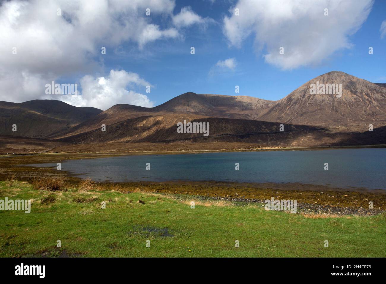 Loch Slapin and Blaven (Bla Bheinn) in the Cuillin mountain range, Isle ...
