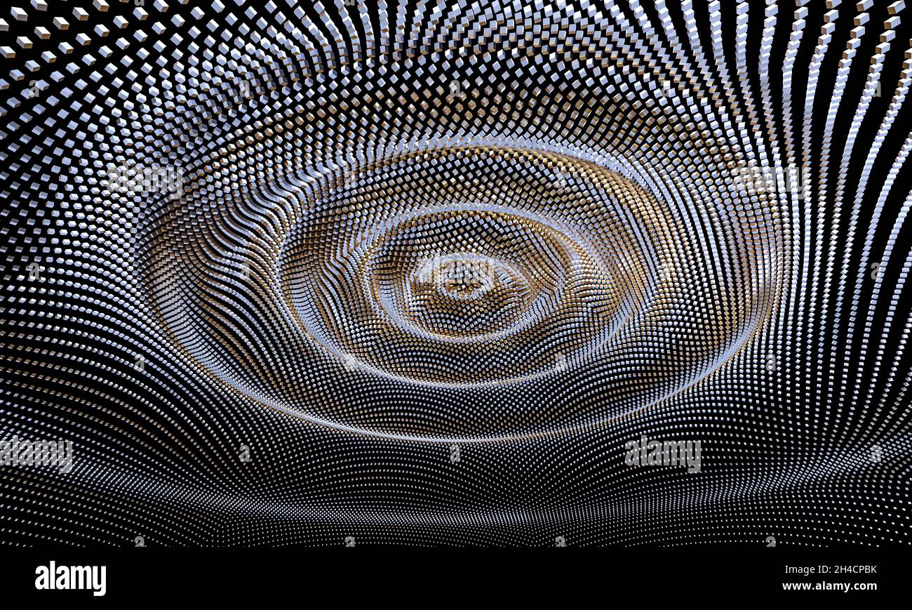 gold metallic wave on black. 3d render Stock Photo - Alamy