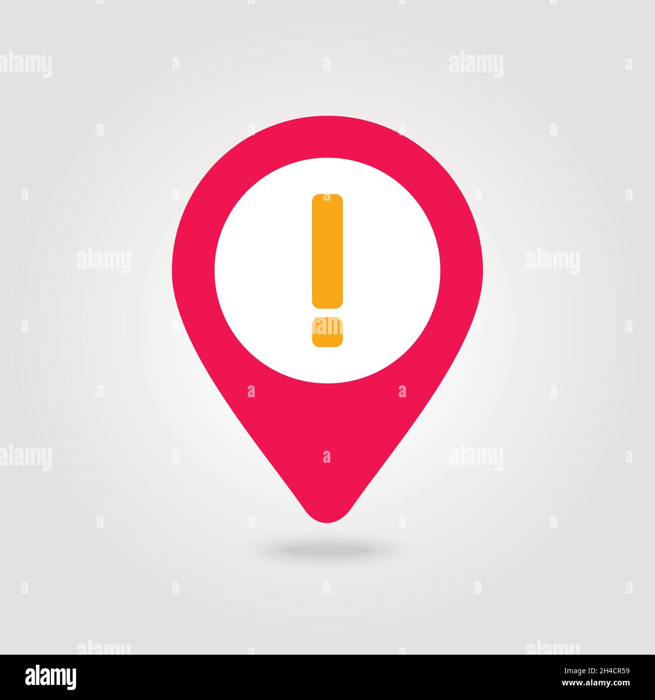 Warning attention sign. Exclamation mark pin map icon. Map pointer. Map ...