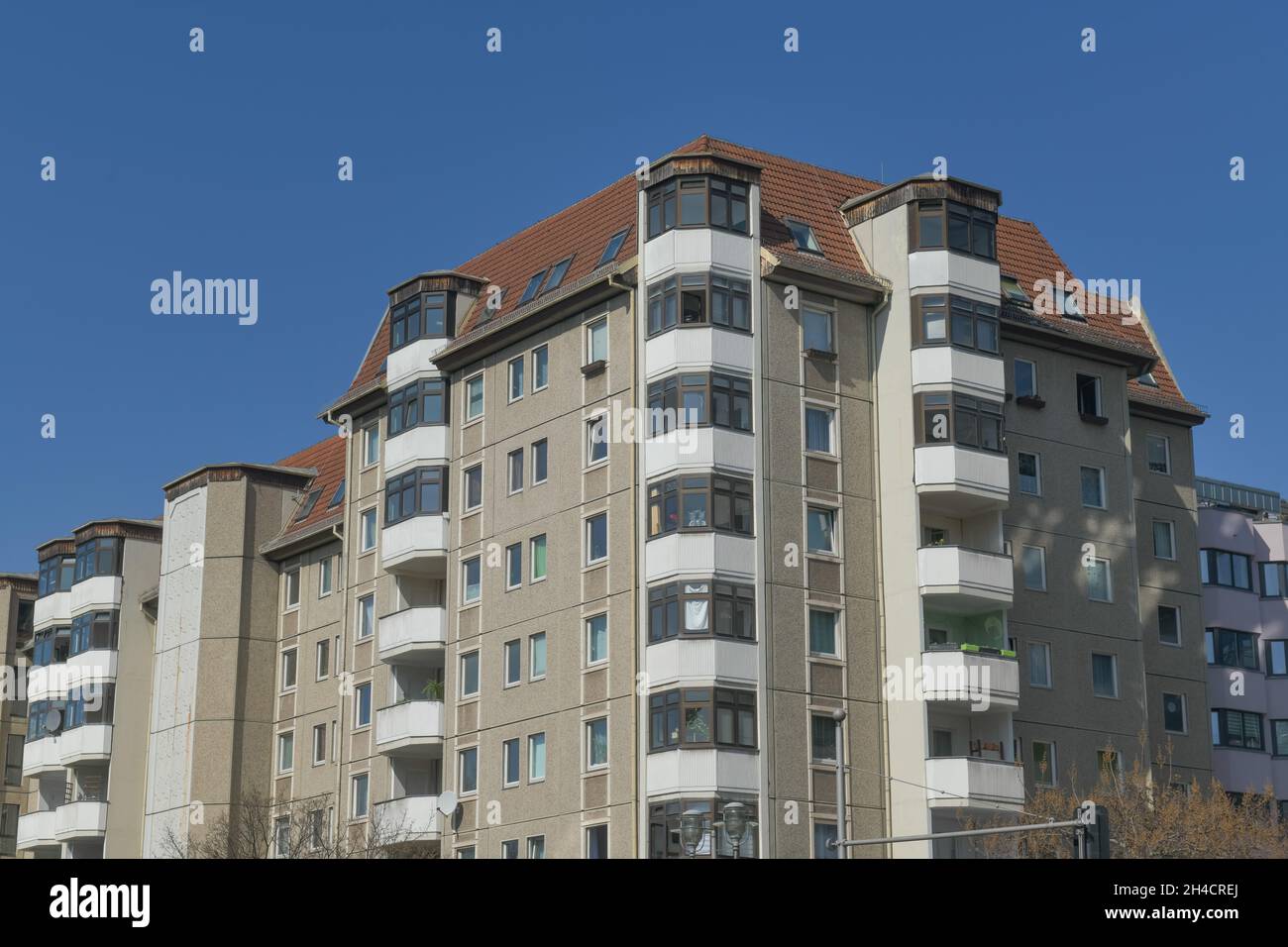Wohnhaus, DDR-Plattenbau, Leipziger Straße, Mauerstraße, Mitte, Berlin ...