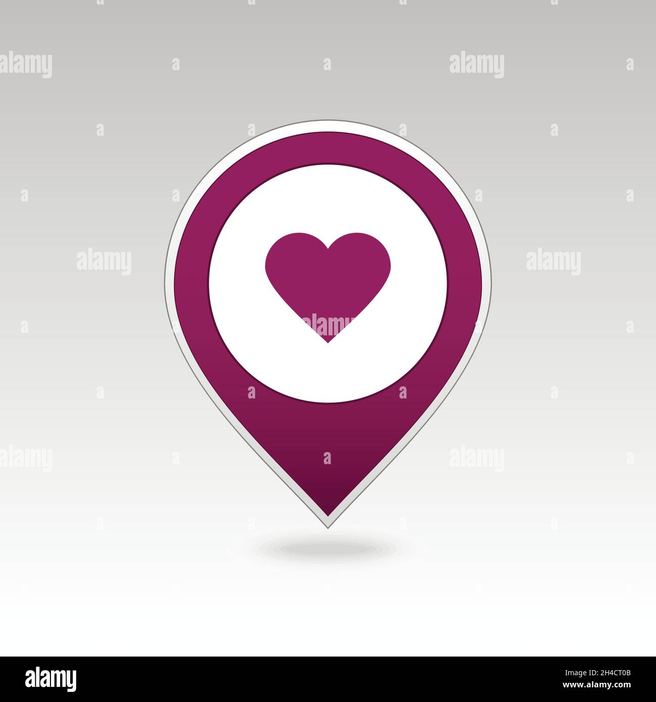 Heart pin map icon. Map pointer. Map markers. Vector illustration EPS10 ...