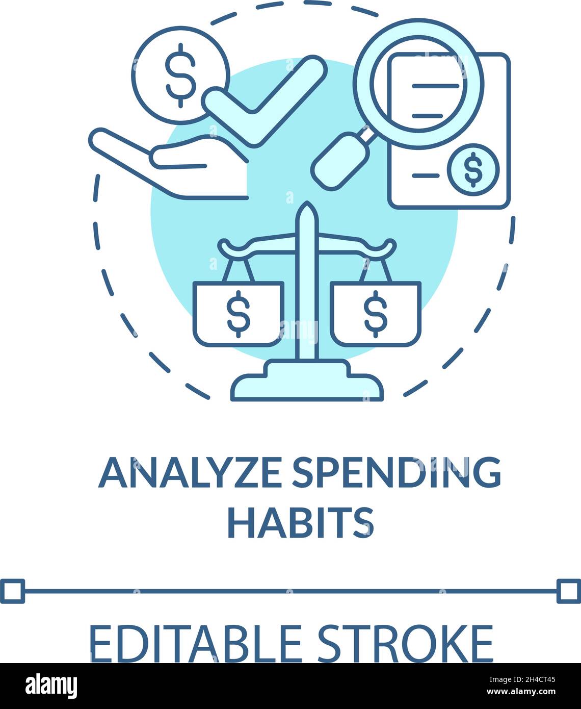 Control spending habits concept icon Stock Vector Image & Art - Alamy