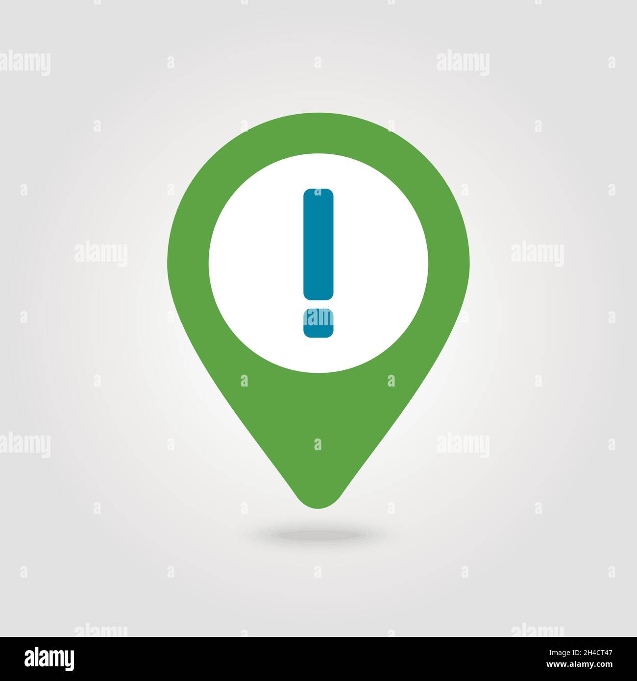 Warning attention sign. Exclamation mark pin map icon. Map pointer. Map ...