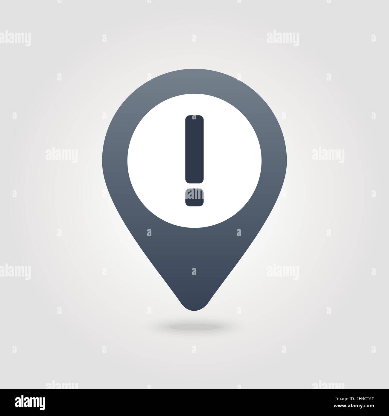 Warning attention sign. Exclamation mark pin map icon. Map pointer. Map ...