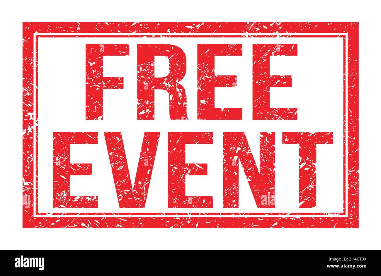 FREE EVENT, words written on red rectangle stamp sign Stock Photo - Alamy