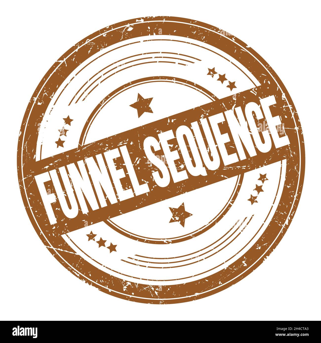 FUNNEL SEQUENCE text on brown round grungy texture stamp Stock Photo ...
