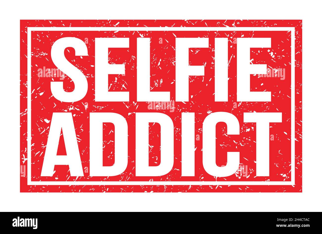 SELFIE ADDICT, words written on red rectangle stamp sign Stock Photo ...
