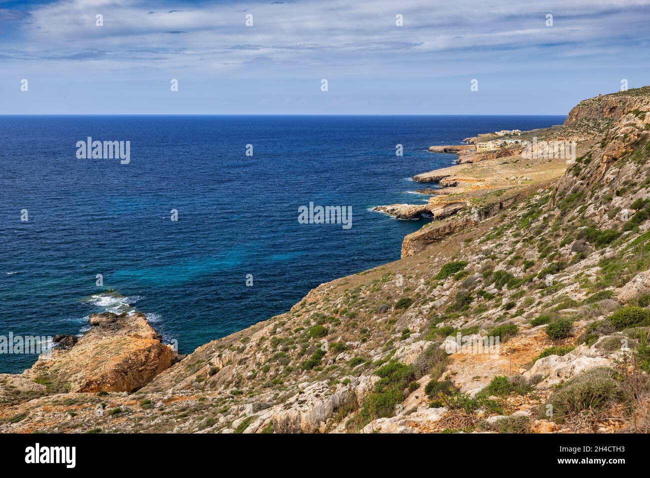 Southern coastline of Malta island in the Mediterranean Sea Stock Photo ...