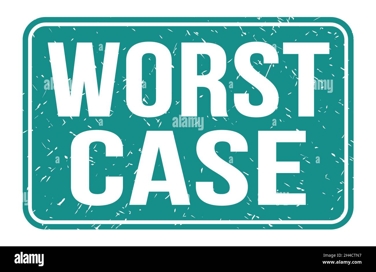 WORST CASE, words written on blue rectangle stamp sign Stock Photo - Alamy