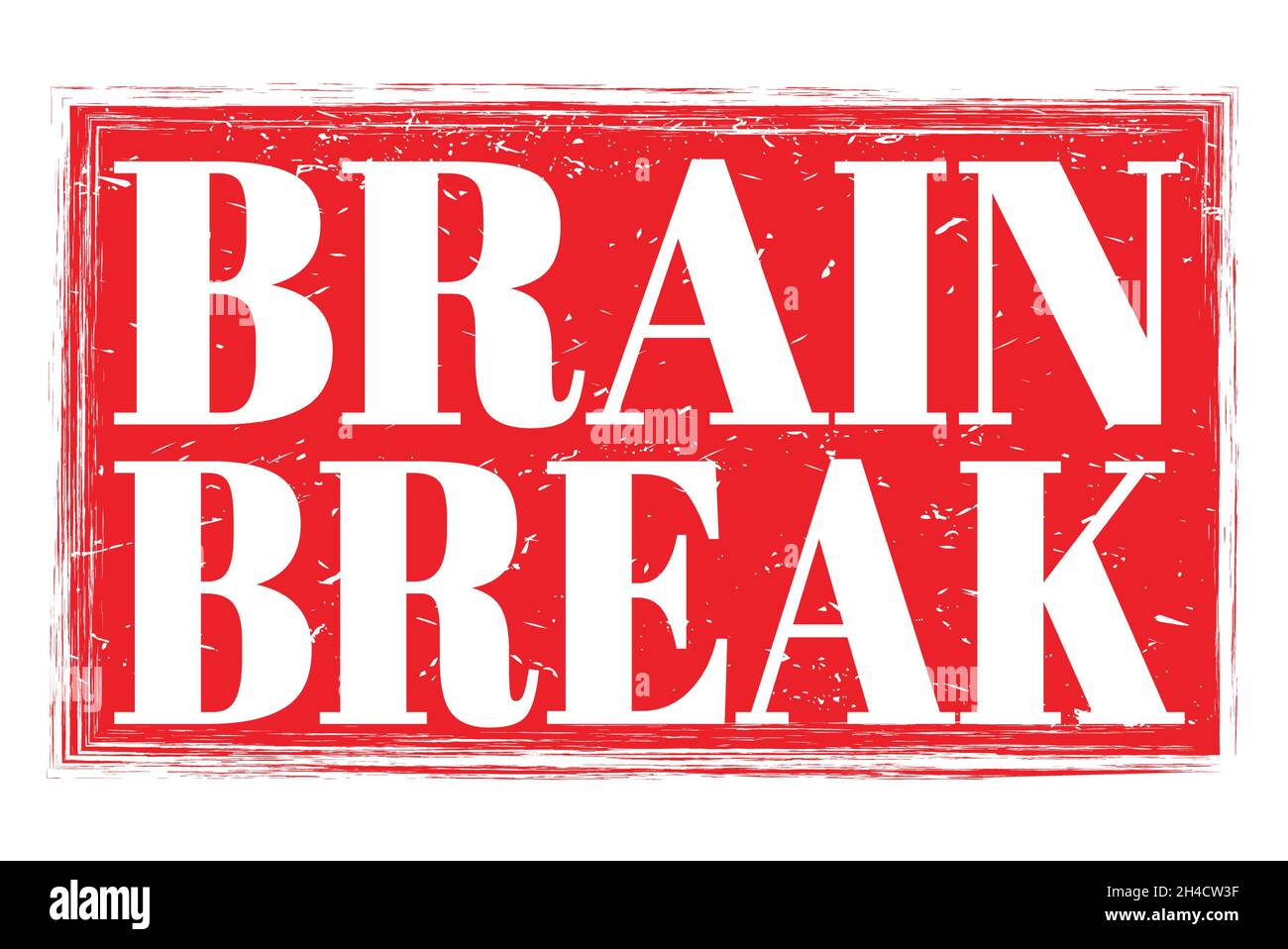 BRAIN BREAK, words written on red grungy stamp sign Stock Photo - Alamy