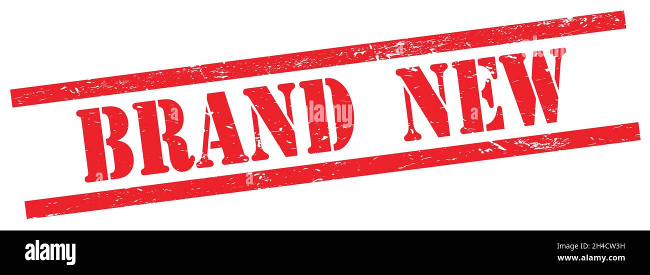 BRAND NEW text on red grungy rectangle vintage stamp Stock Photo - Alamy