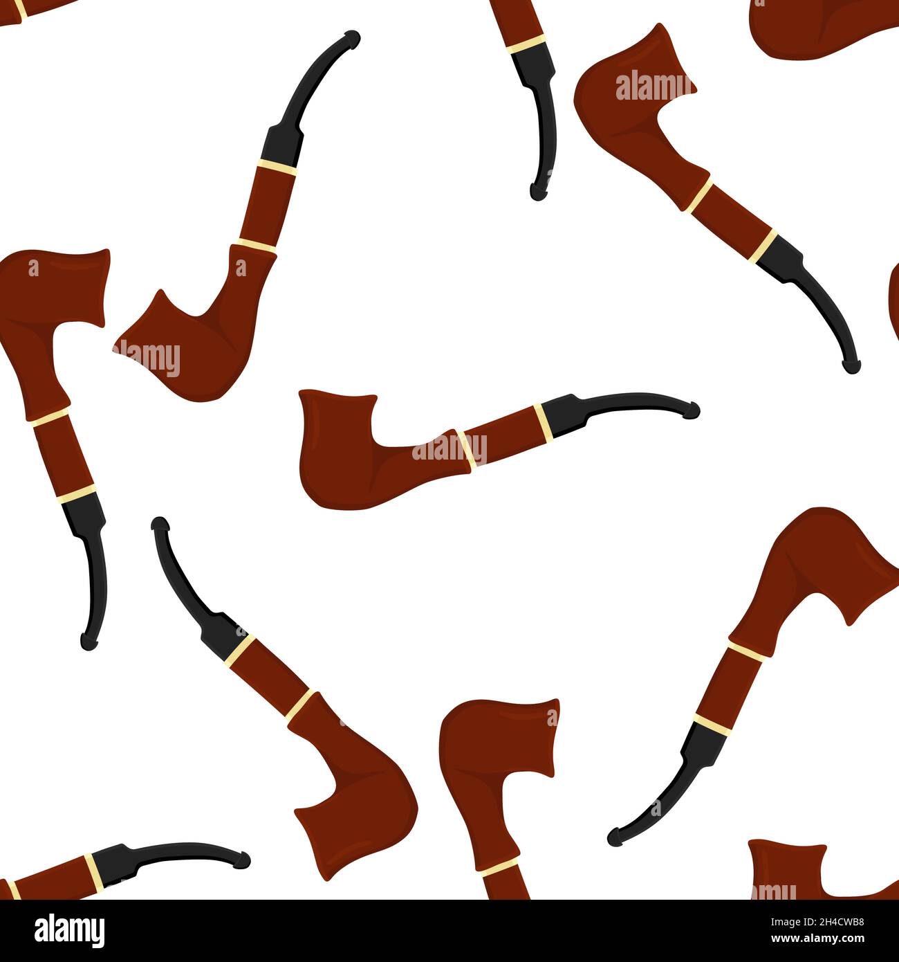 Illustration on theme many identical seamless types smoke pipes ...