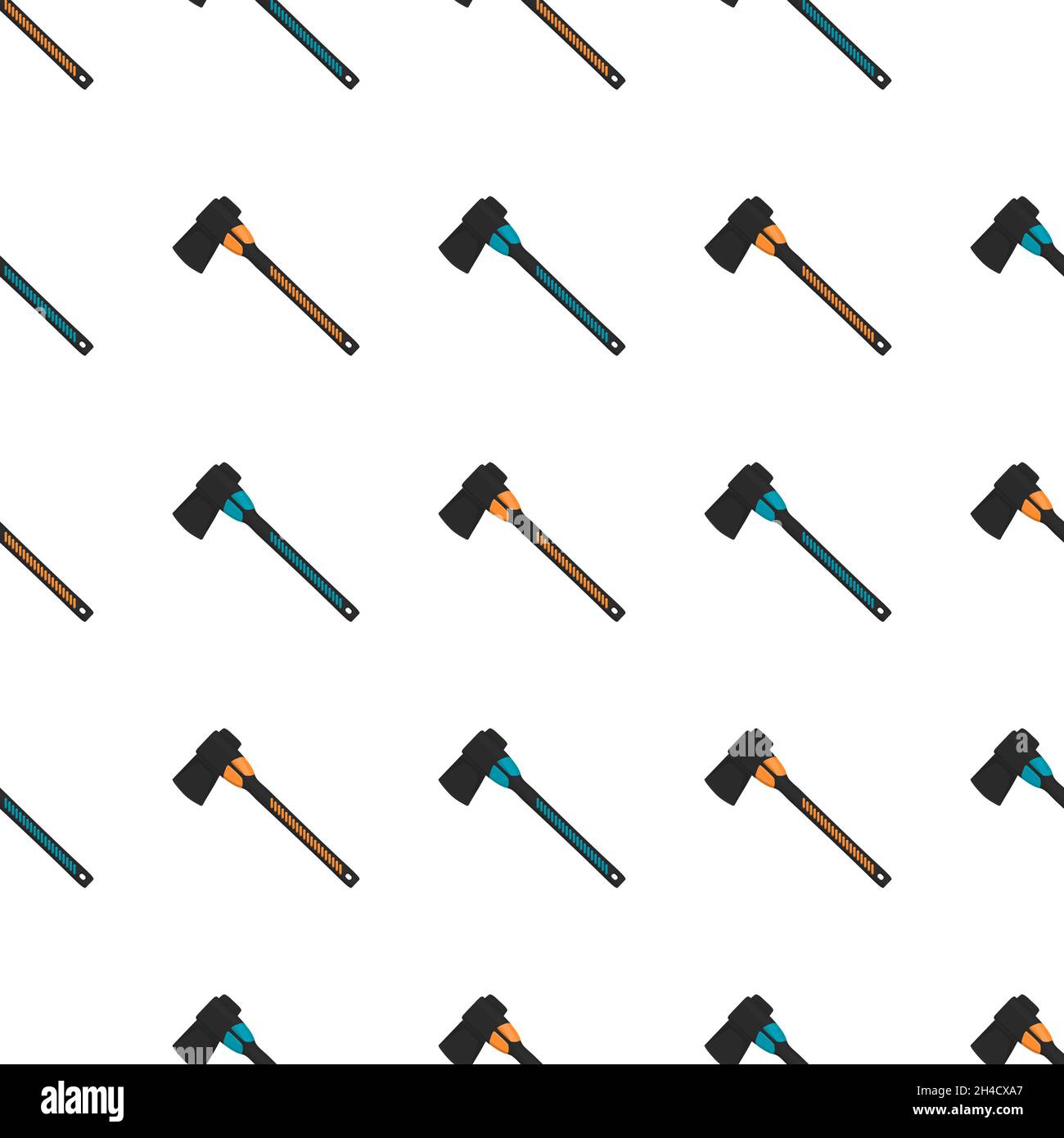 Illustration on theme pattern steel axes with wooden handle, metal ax ...