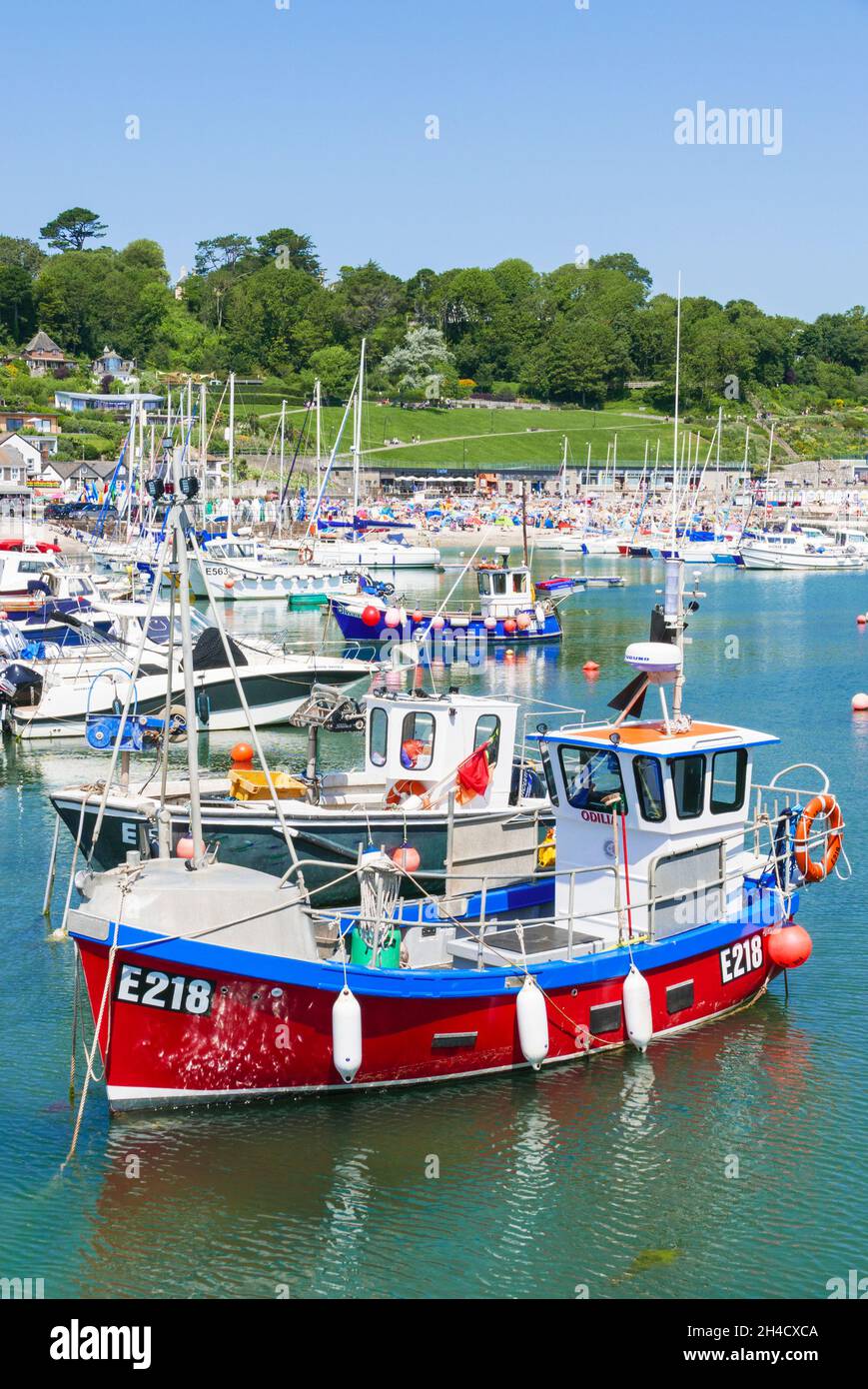 Lyme Regis Lyme bay - Fishing boats and Yachts in the Jurassic coast ...