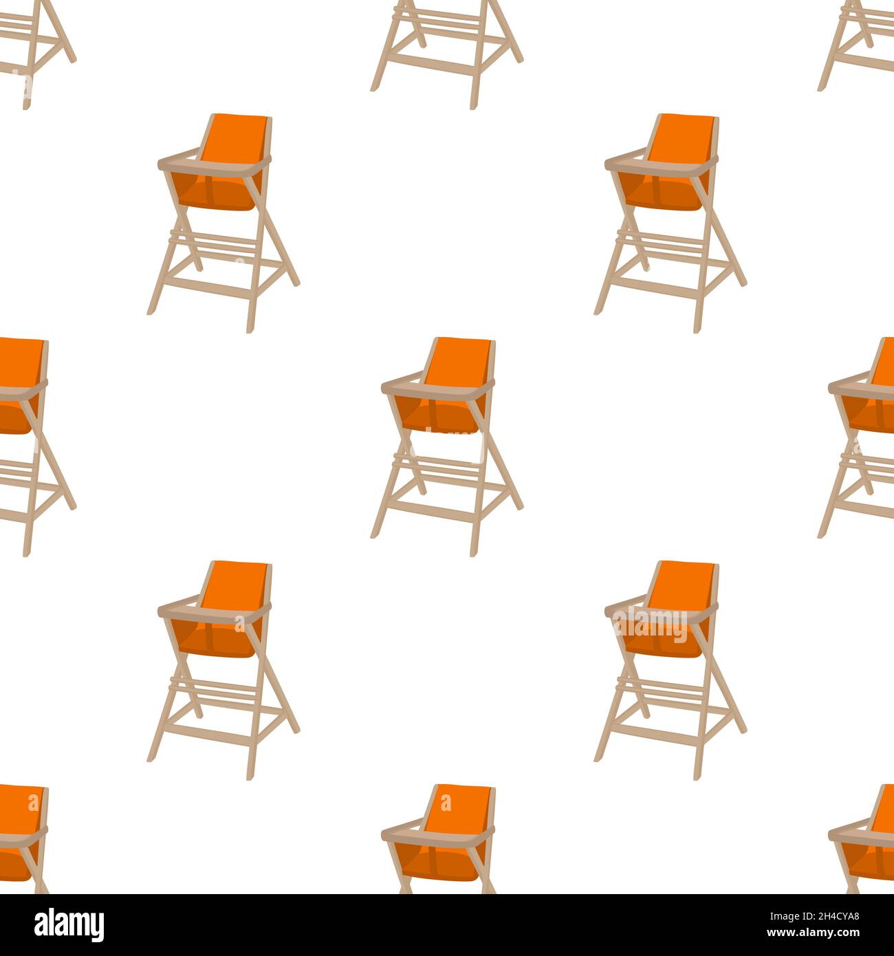 Illustration on theme colorful modern child high chair for baby feeding ...