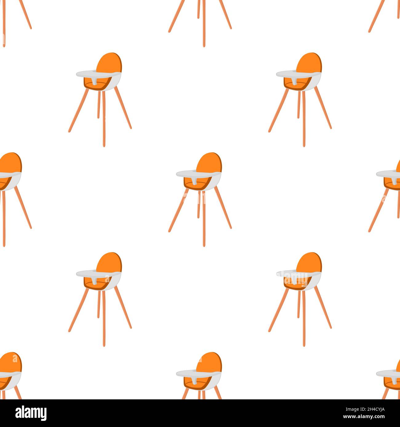 Illustration on theme colorful modern child high chair for baby feeding ...