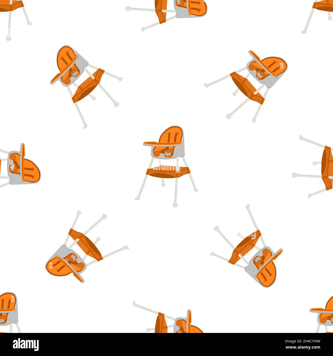 Illustration on theme colorful modern child high chair for baby feeding ...