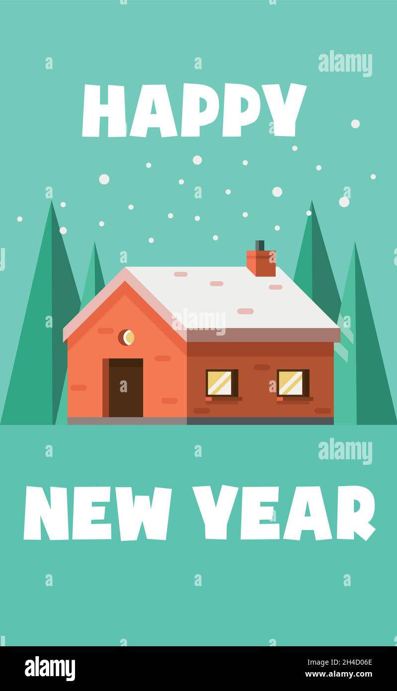 Abstract New Year vertical postcard template - Vector illustration ...