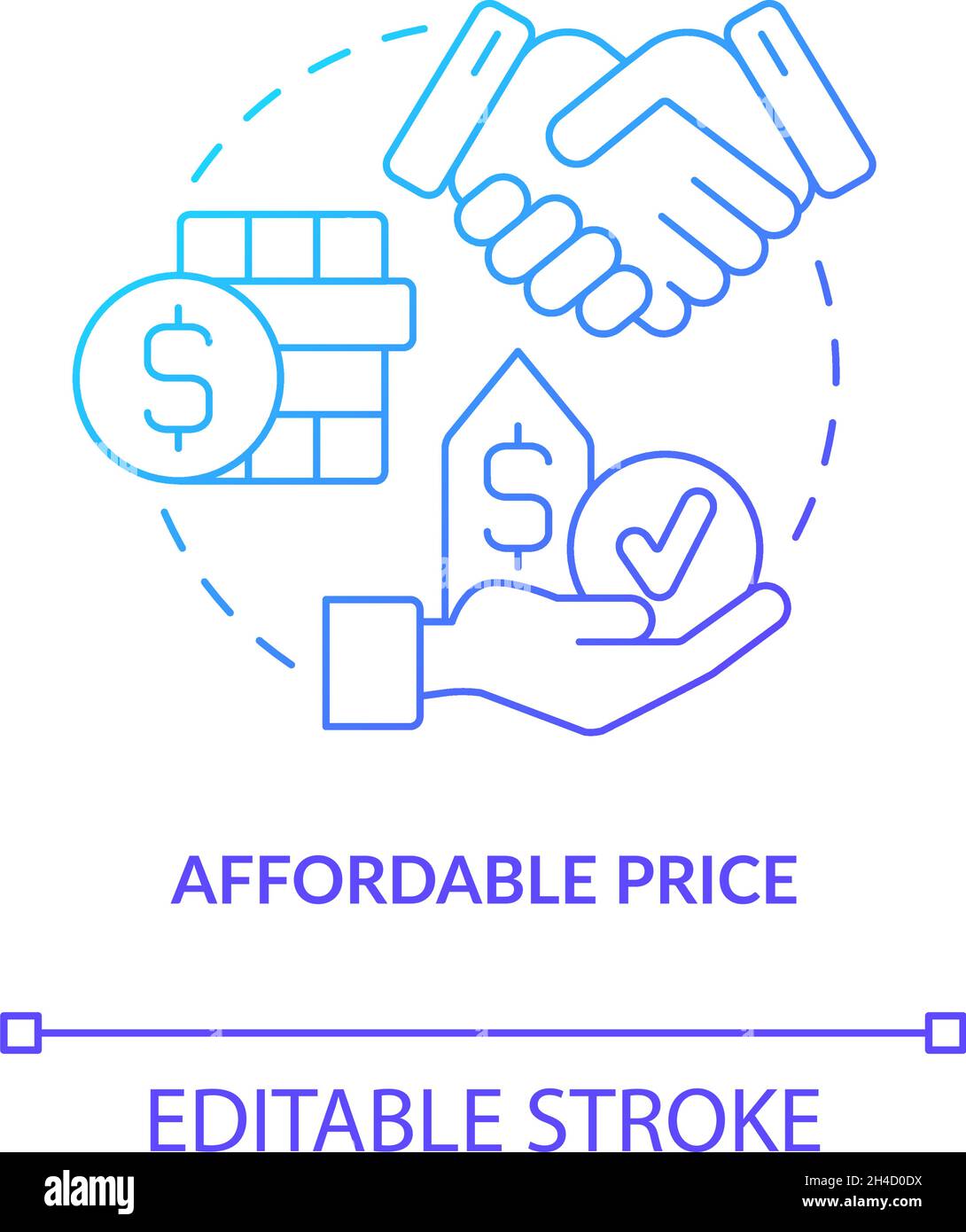 Affordable price blue gradient concept icon Stock Vector Image & Art ...