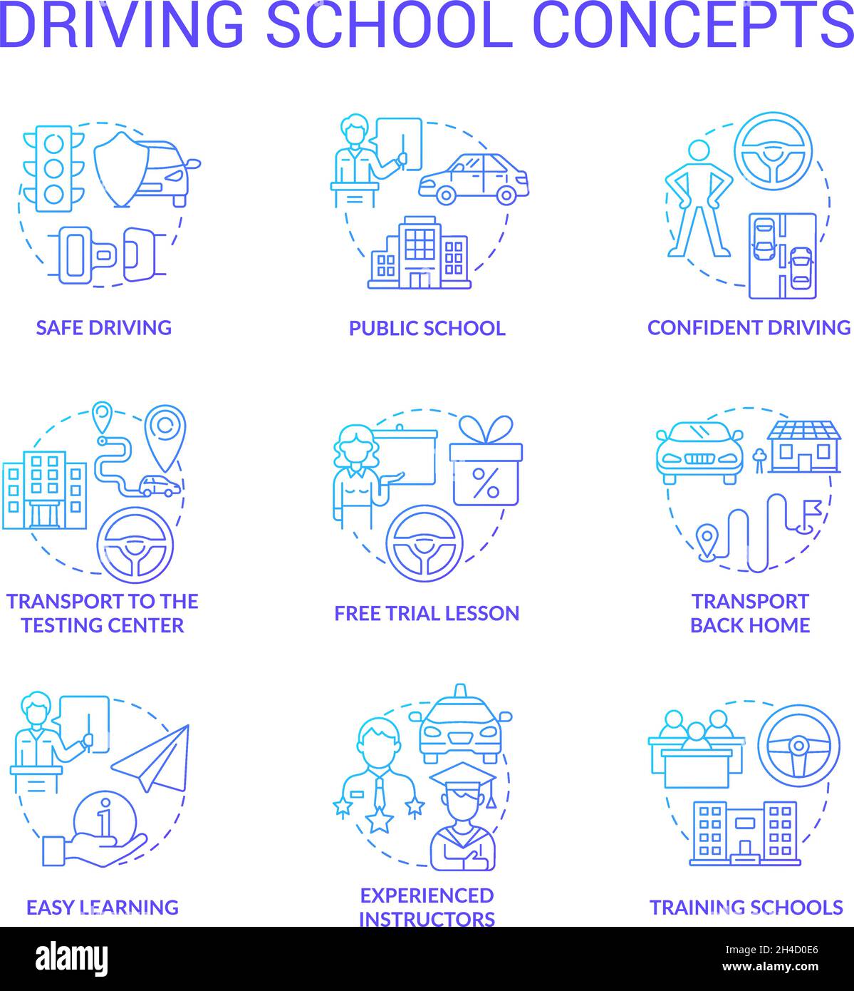 Driving lesson concept Cut Out Stock Images & Pictures - Alamy