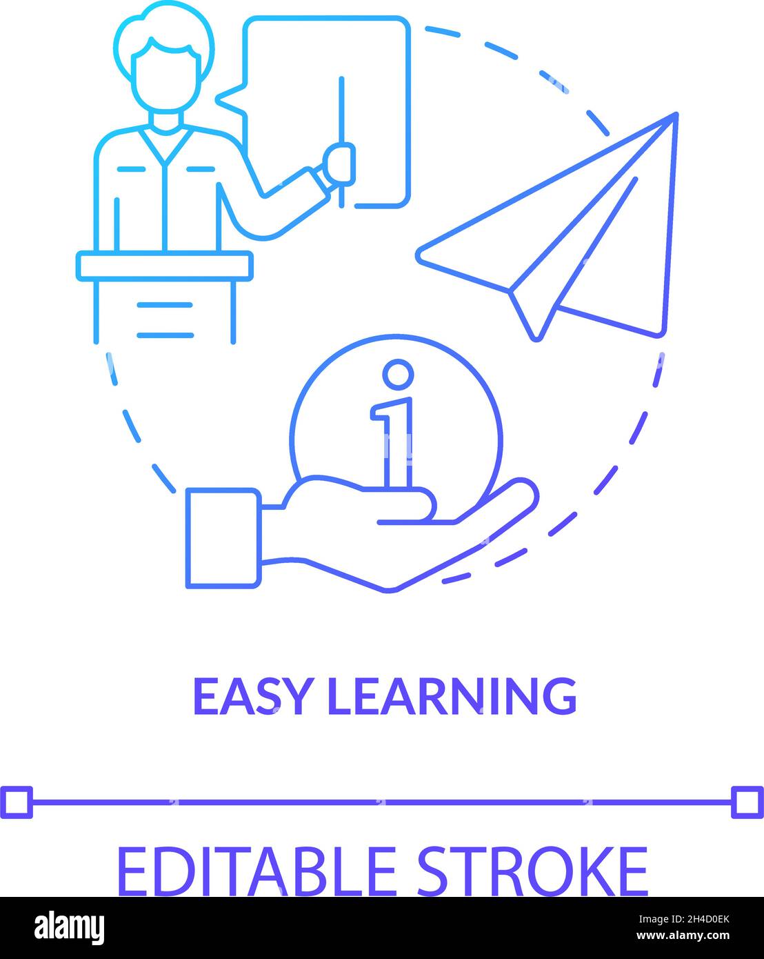 Easy learning blue gradient concept icon Stock Vector Image & Art - Alamy