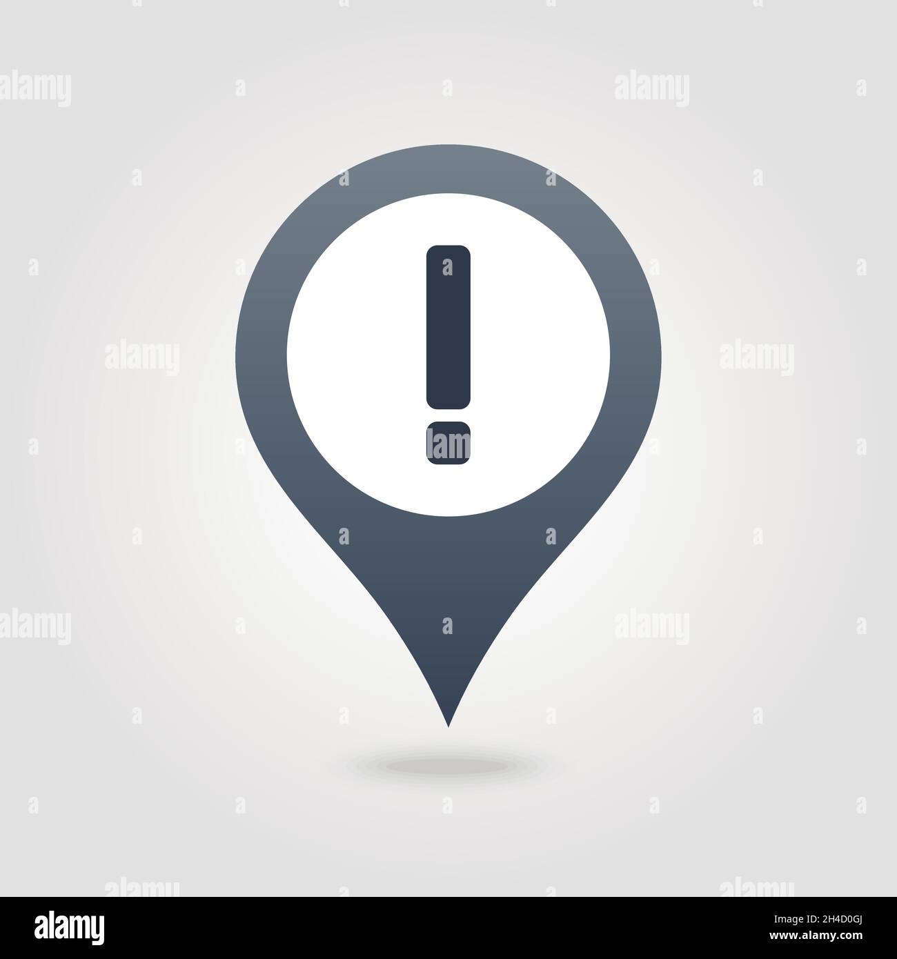 Warning attention sign. Exclamation mark pin map icon. Map pointer. Map ...