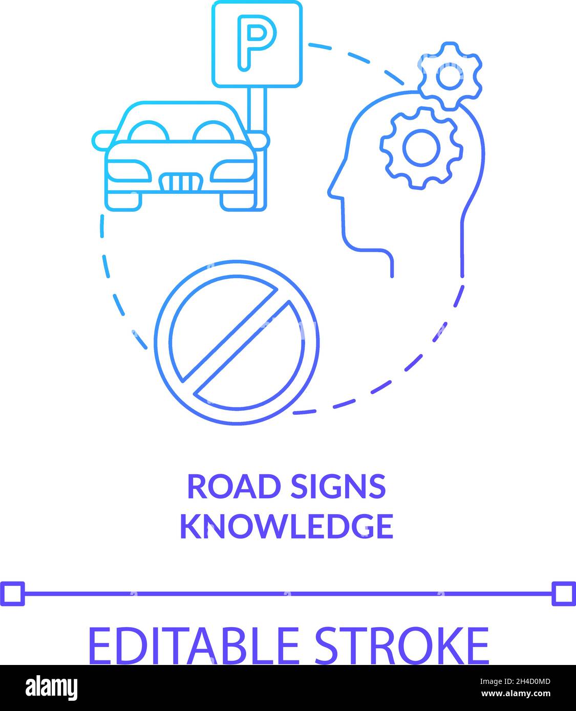 Road signs knowledge blue gradient concept icon Stock Vector Image ...