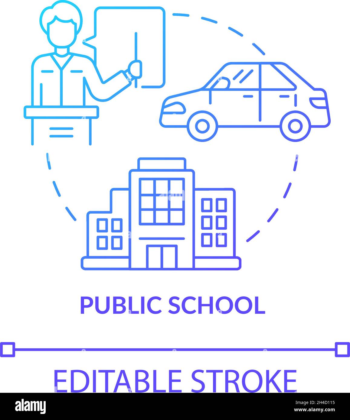 Public school blue gradient concept icon Stock Vector Image & Art - Alamy