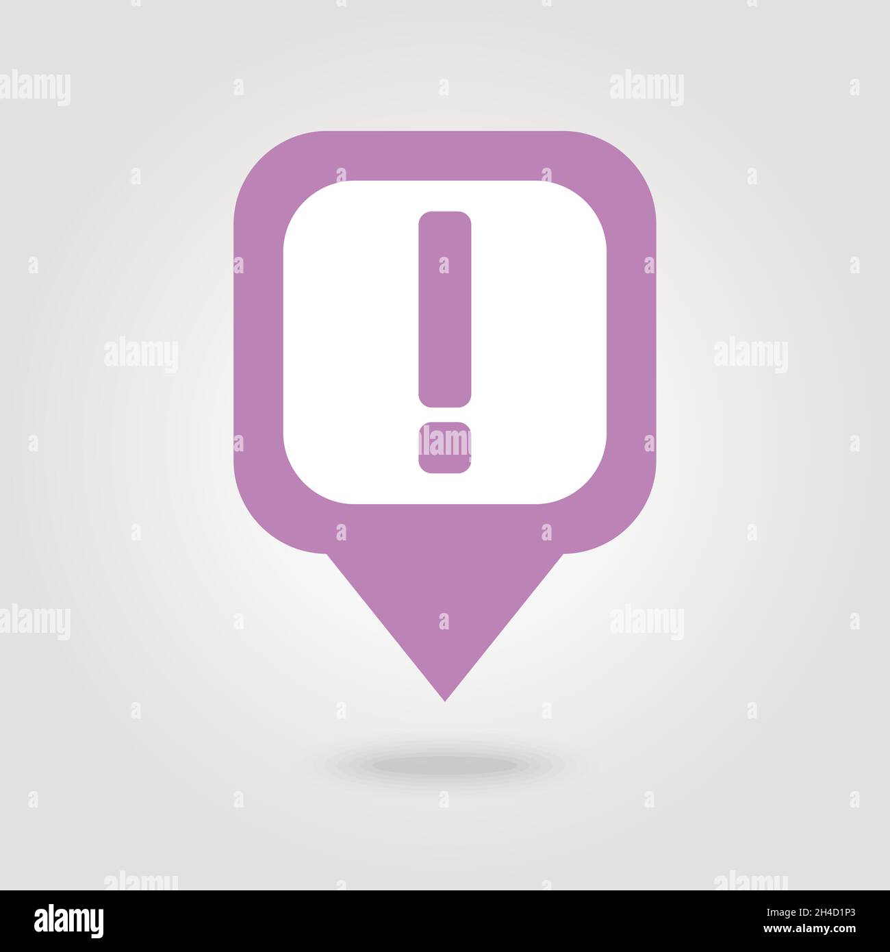 Warning attention sign. Exclamation mark pin map icon. Map pointer. Map ...