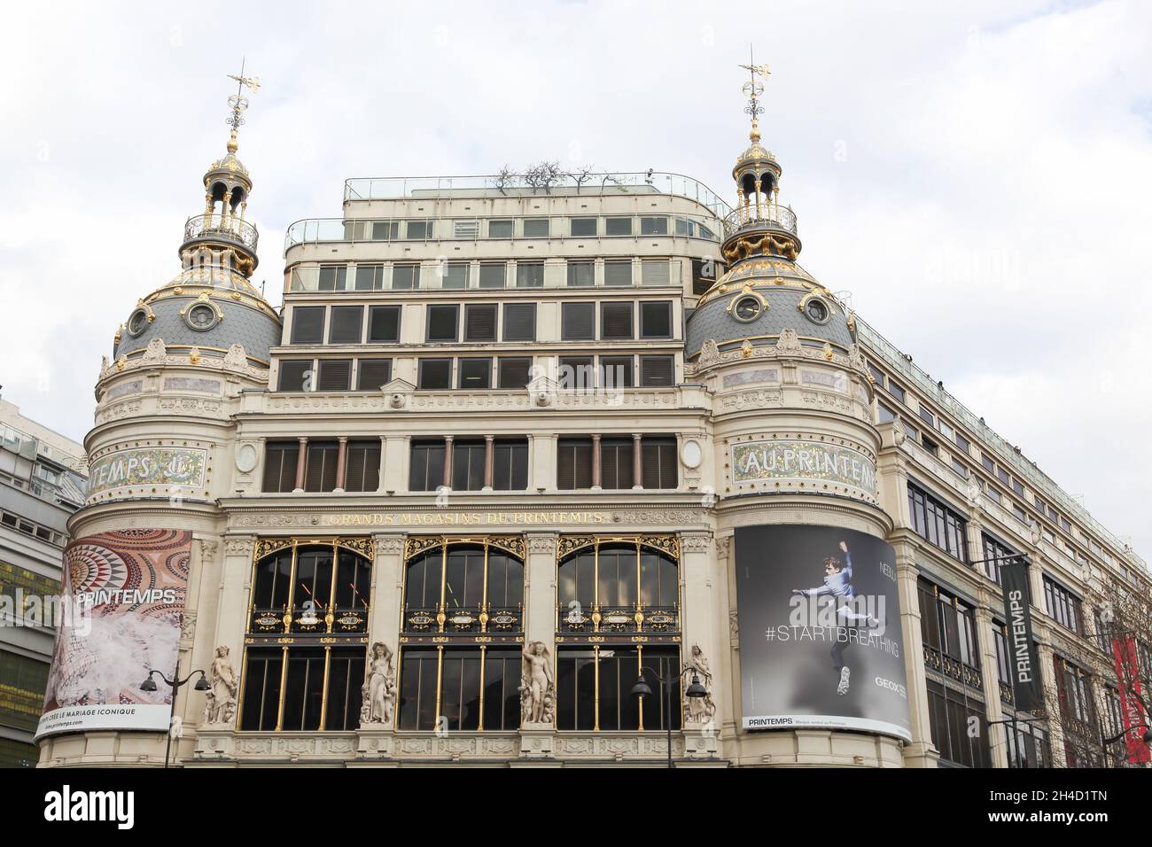 Paris, France - March 25, 2016: Printemps building in Paris. Printemps ...
