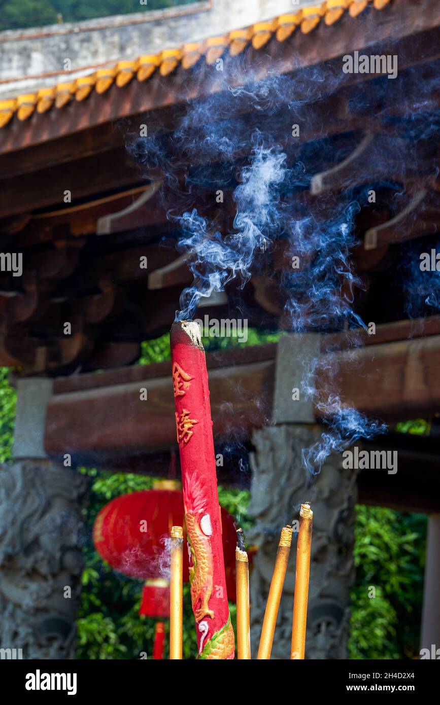 Incense burners in Chinese Buddhist temples are filled with incense ...