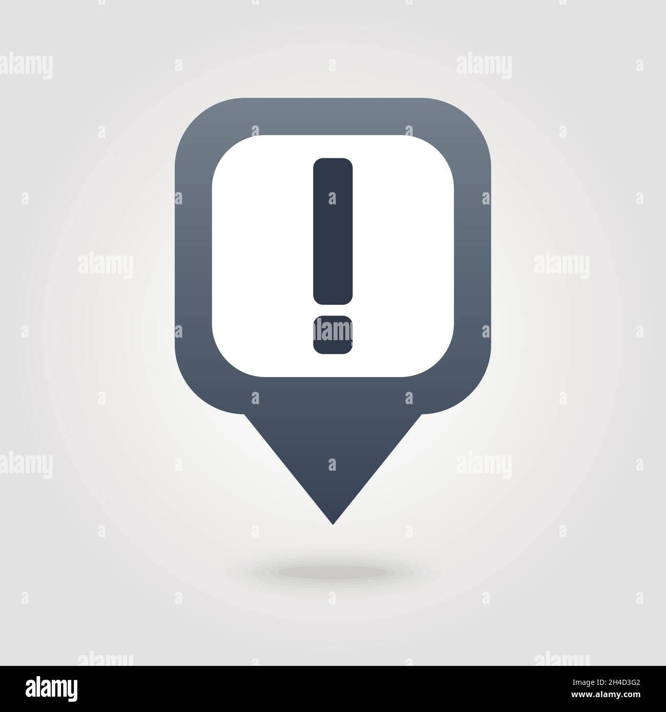 Warning attention sign. Exclamation mark pin map icon. Map pointer. Map ...