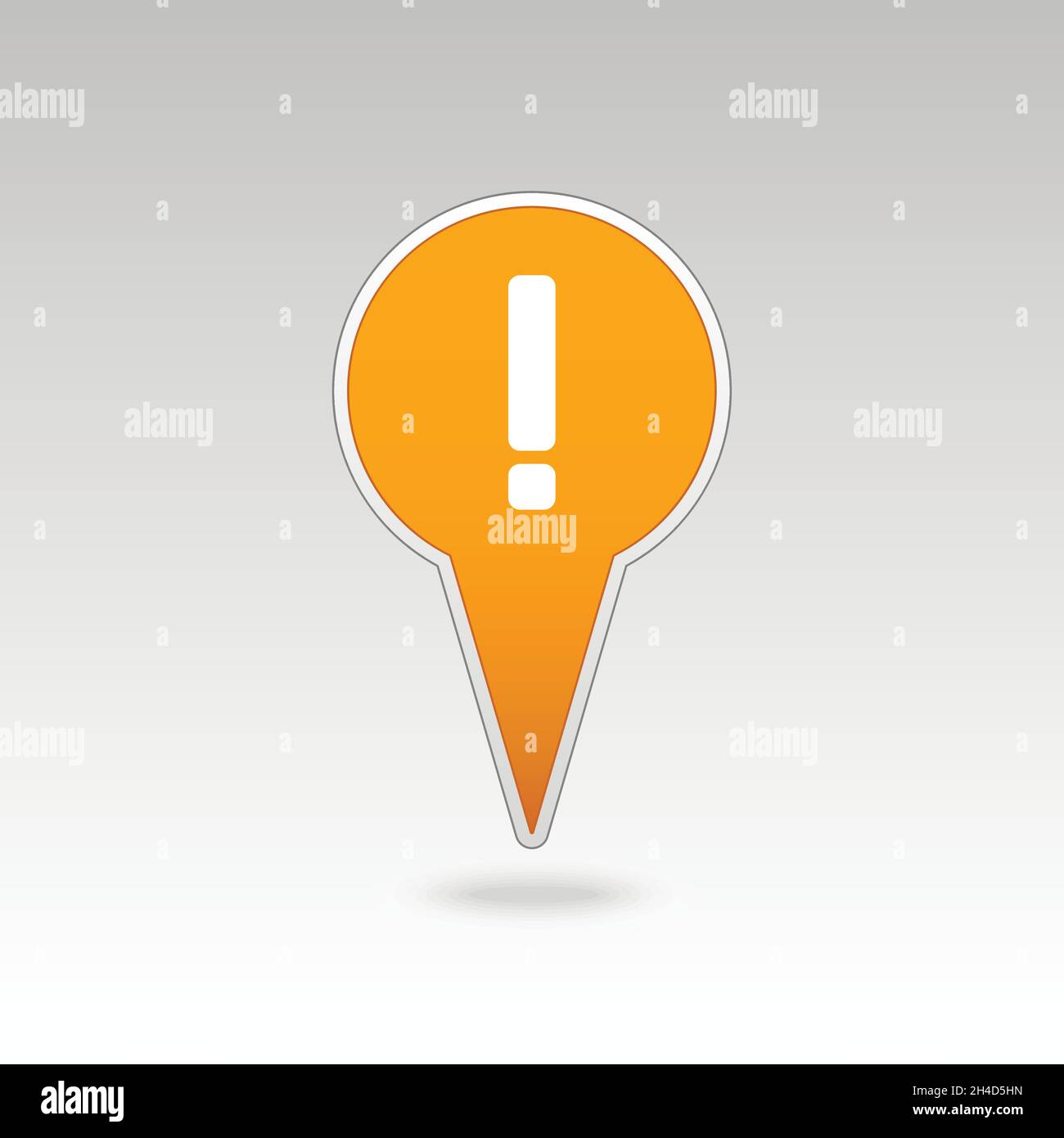 Warning attention sign. Exclamation mark pin map icon. Map pointer. Map ...