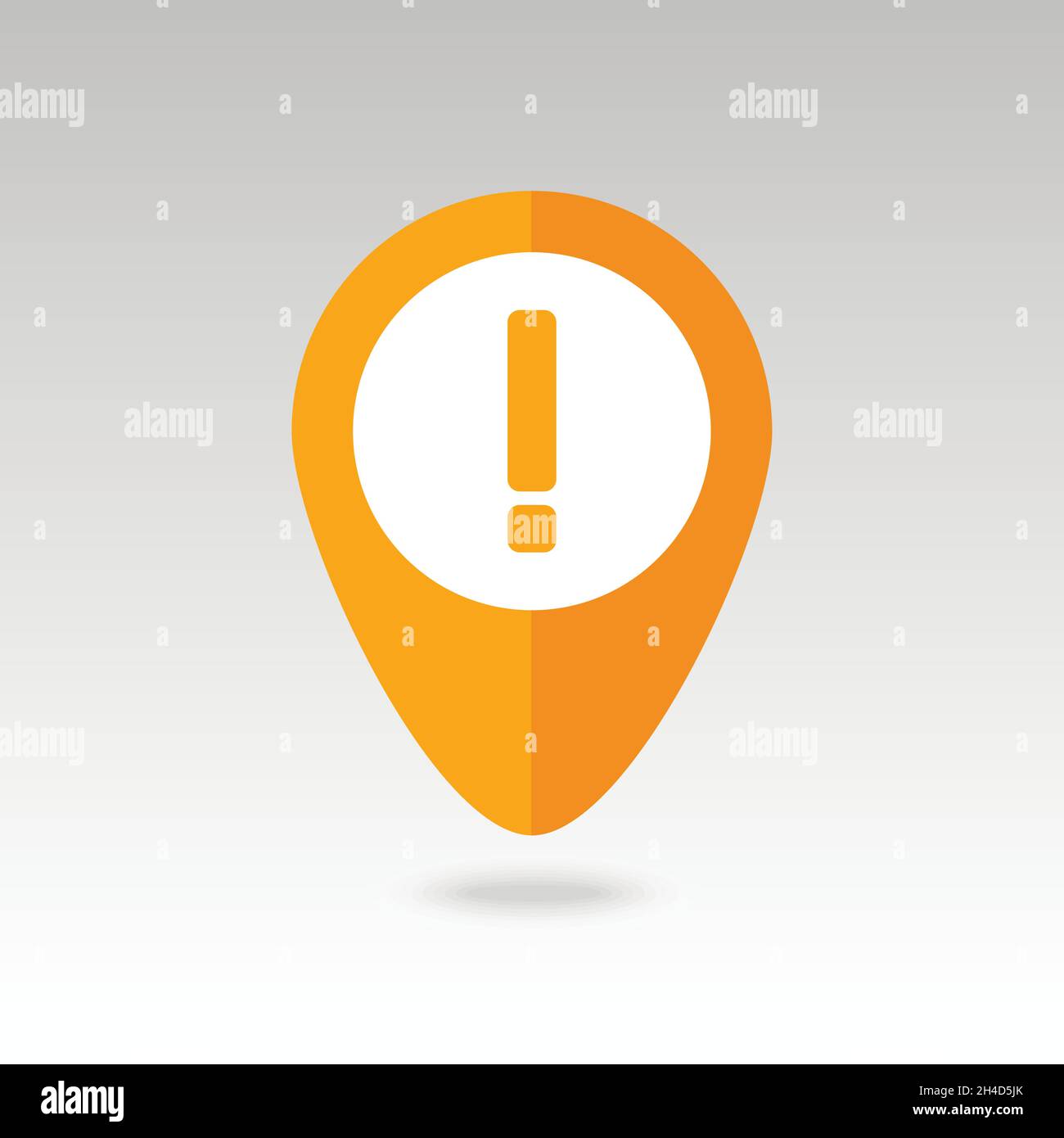 Warning attention sign. Exclamation mark pin map icon. Map pointer. Map ...