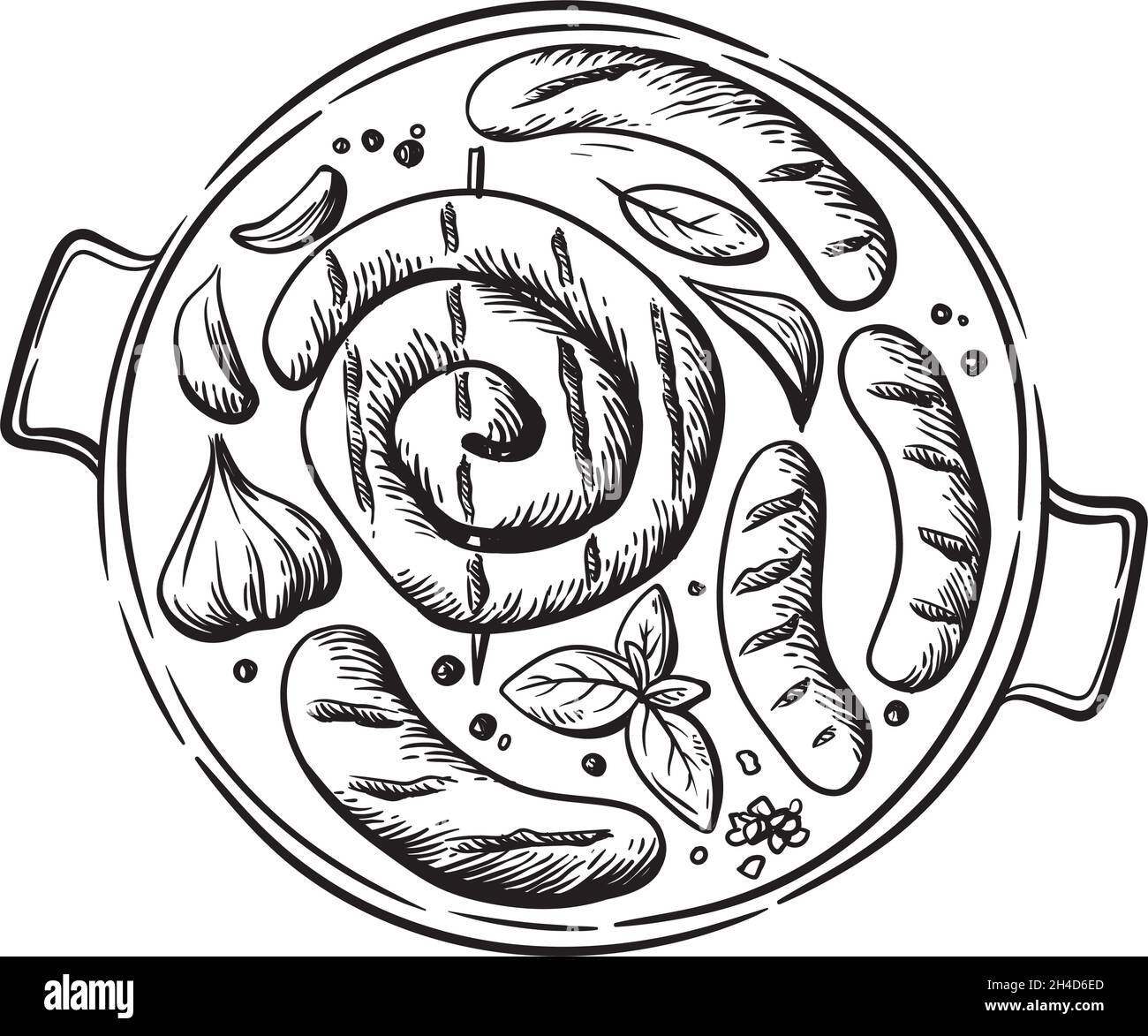 Pan cooked pork Stock Vector Images - Alamy