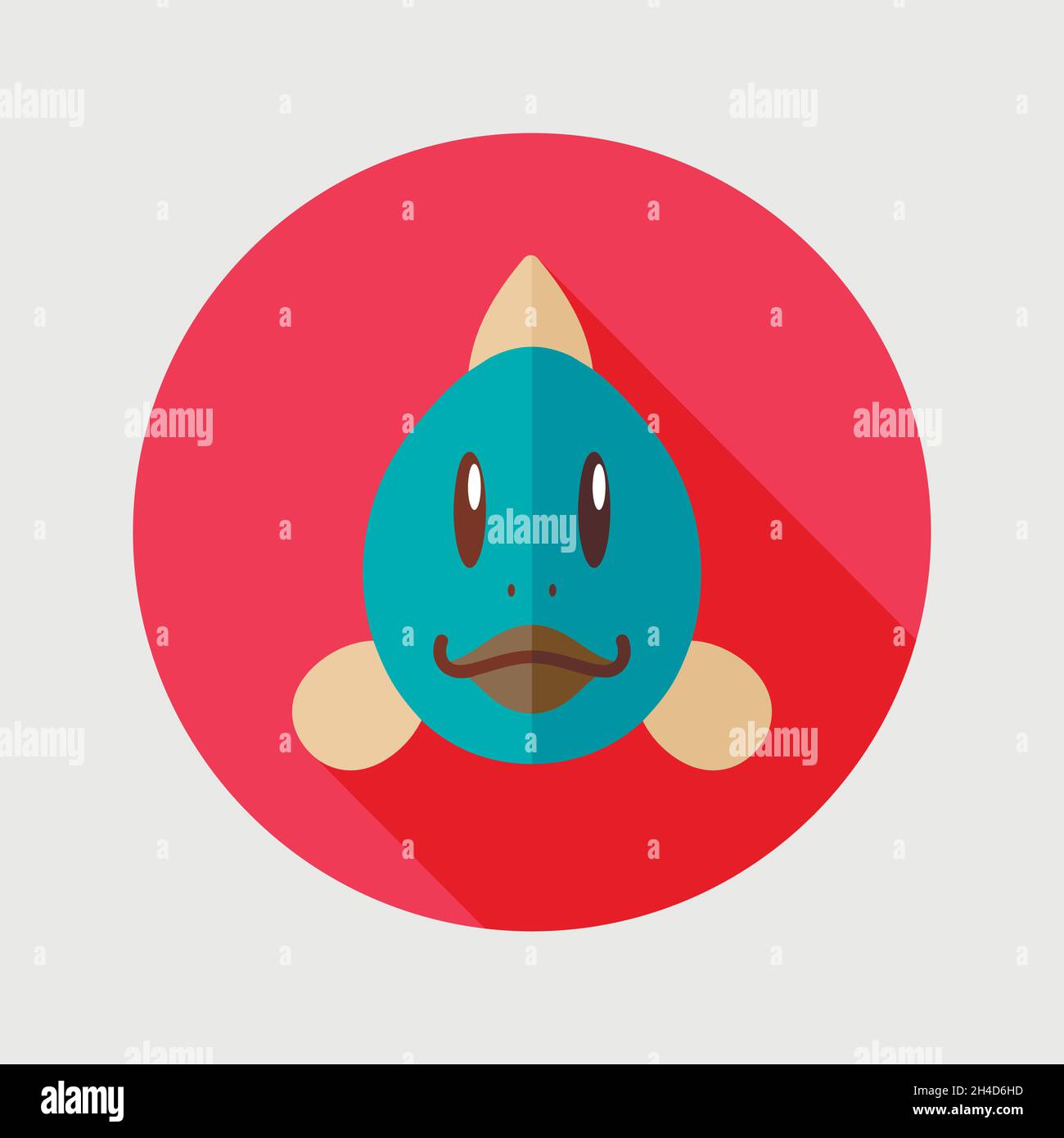 Fish flat icon. Animal head vector illustration, eps 10 Stock Vector ...