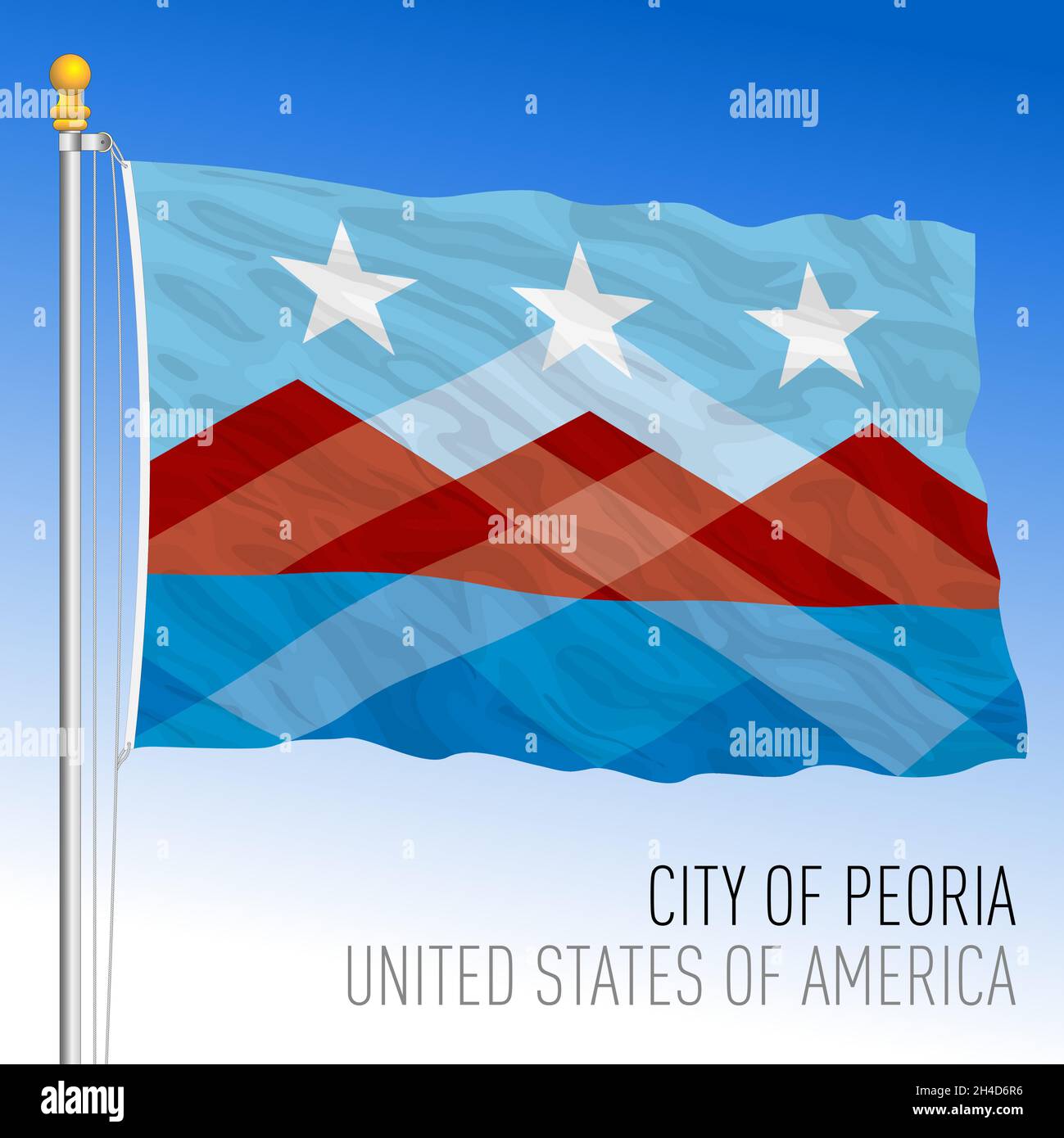 City of Peoria flag, Illinois, United States, vector illustration Stock ...