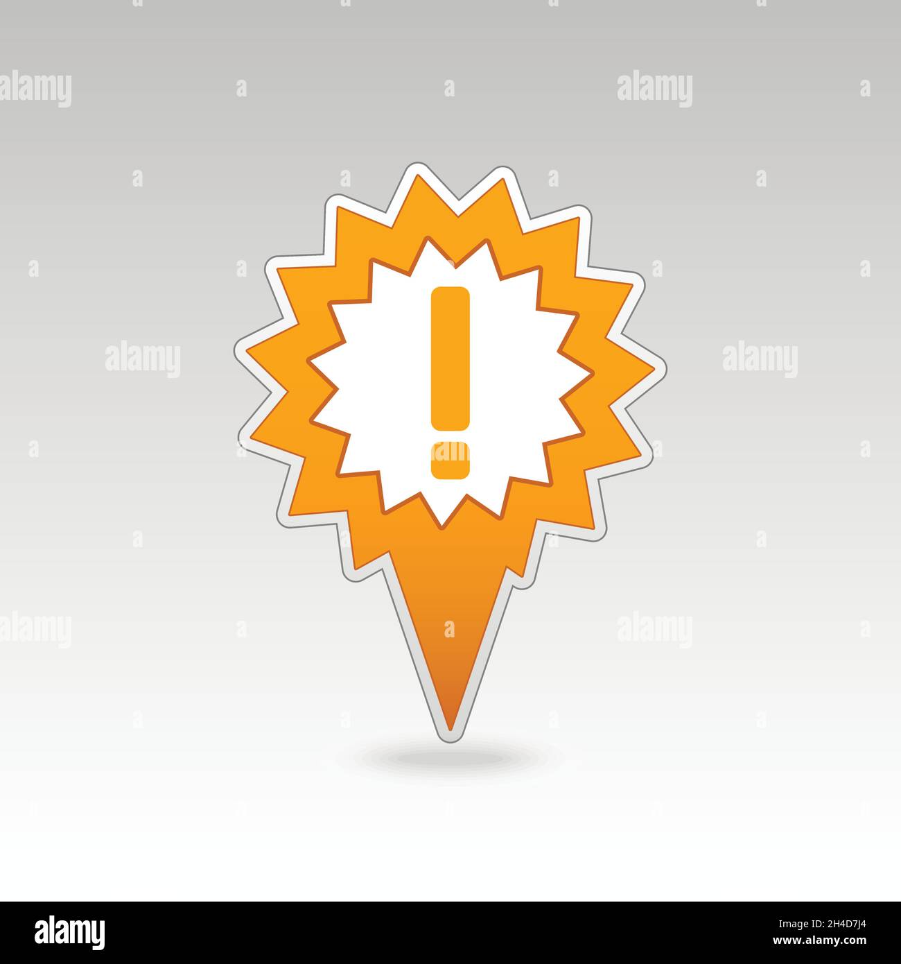 Warning attention sign. Exclamation mark pin map icon. Map pointer. Map ...